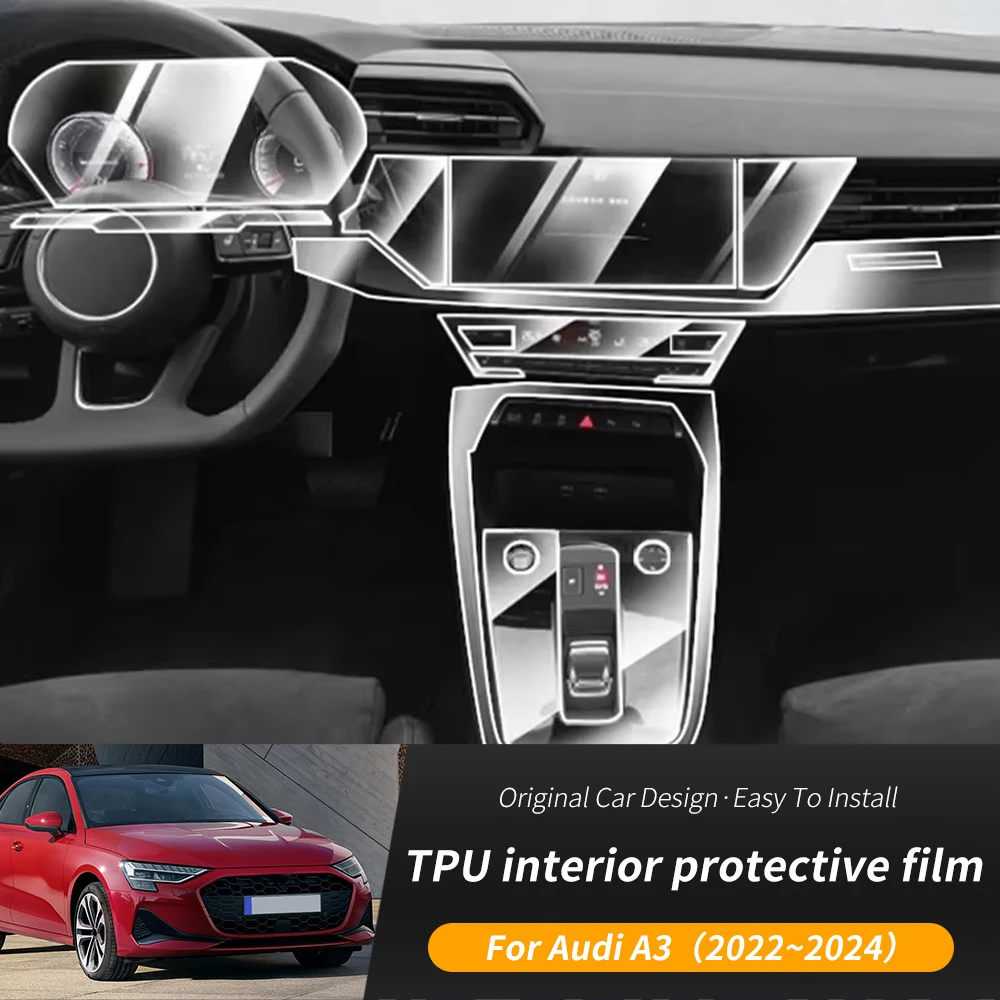 For Audi A3 8Y 2023 Car Multimedia Screen Center Gear Panel Transparent ...