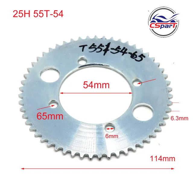 25H 55 65 80 89 Tooth 55T 65T 80T 89T 54MM Rear Sprocket For Razor EVO ...