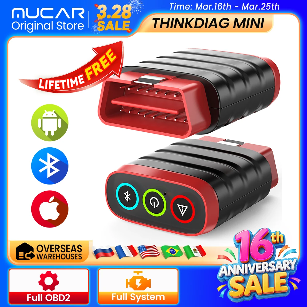 THINKCAR Thinkdiag MINI OBD2 scanner full system bluetooth Automotive ...