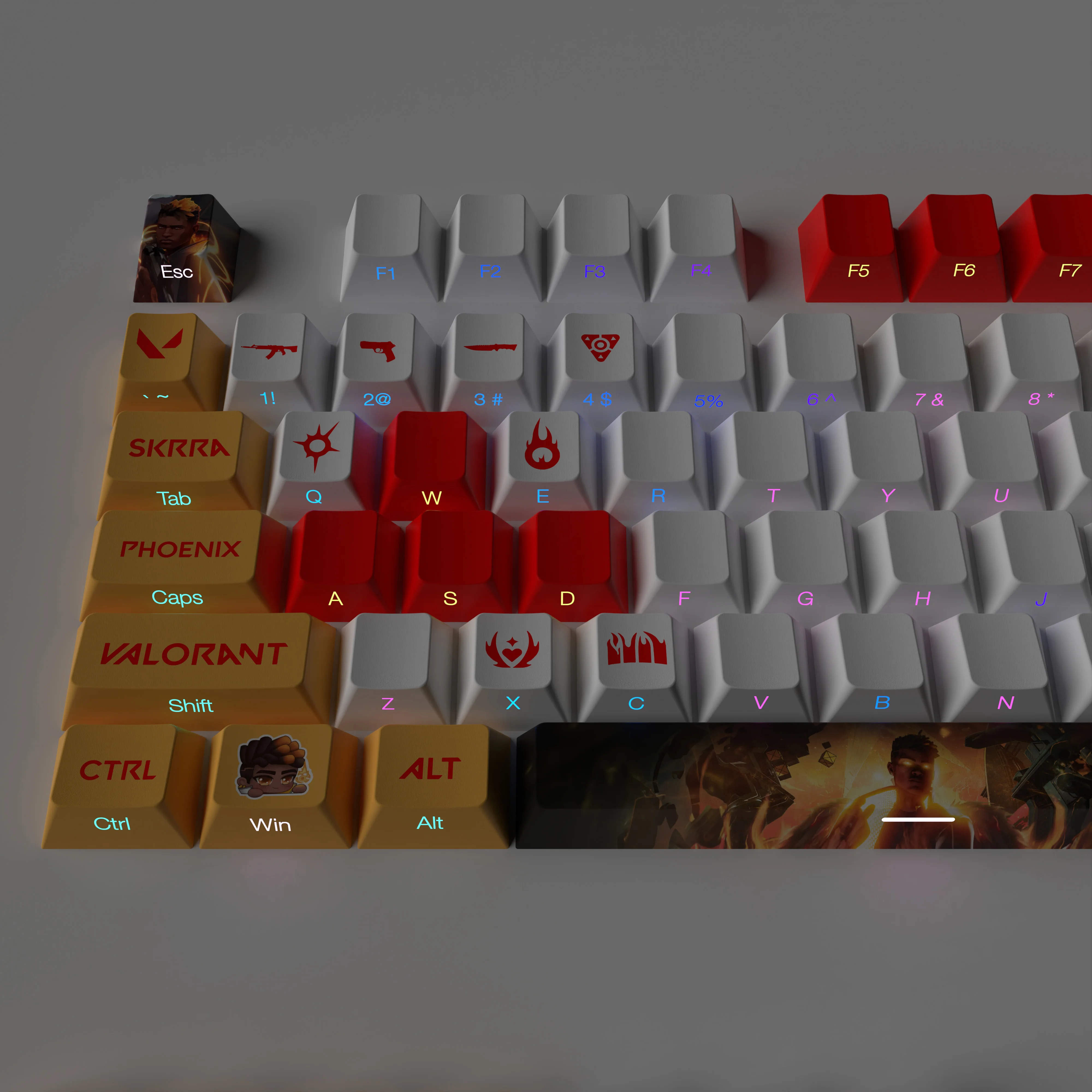 VALORANT phoenix KEYCAPS FULL SET TRANSPARENT – Zxsetup