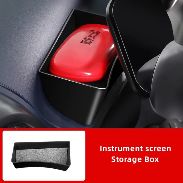 Car Dashboard Storage Box ABS Navigation Screen Back Organizer Tray ...