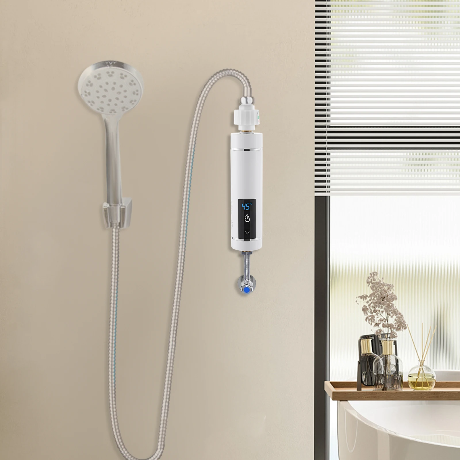 220V 3500W Electric Tankless Hot Water Heater Mini Instantaneous Water ...