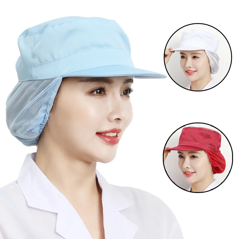 Food-Factory-Work-Cap-Factory-Workshop-Dustproof-Net-Caps-Female-Worker ...