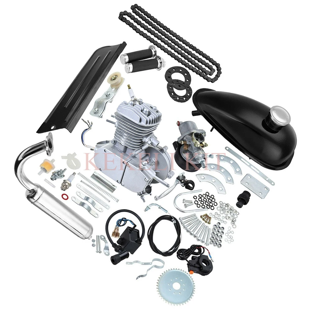 80cc 2 Cycle Engine Motor Kit for Motorized Bicycle Bike Black Body ...