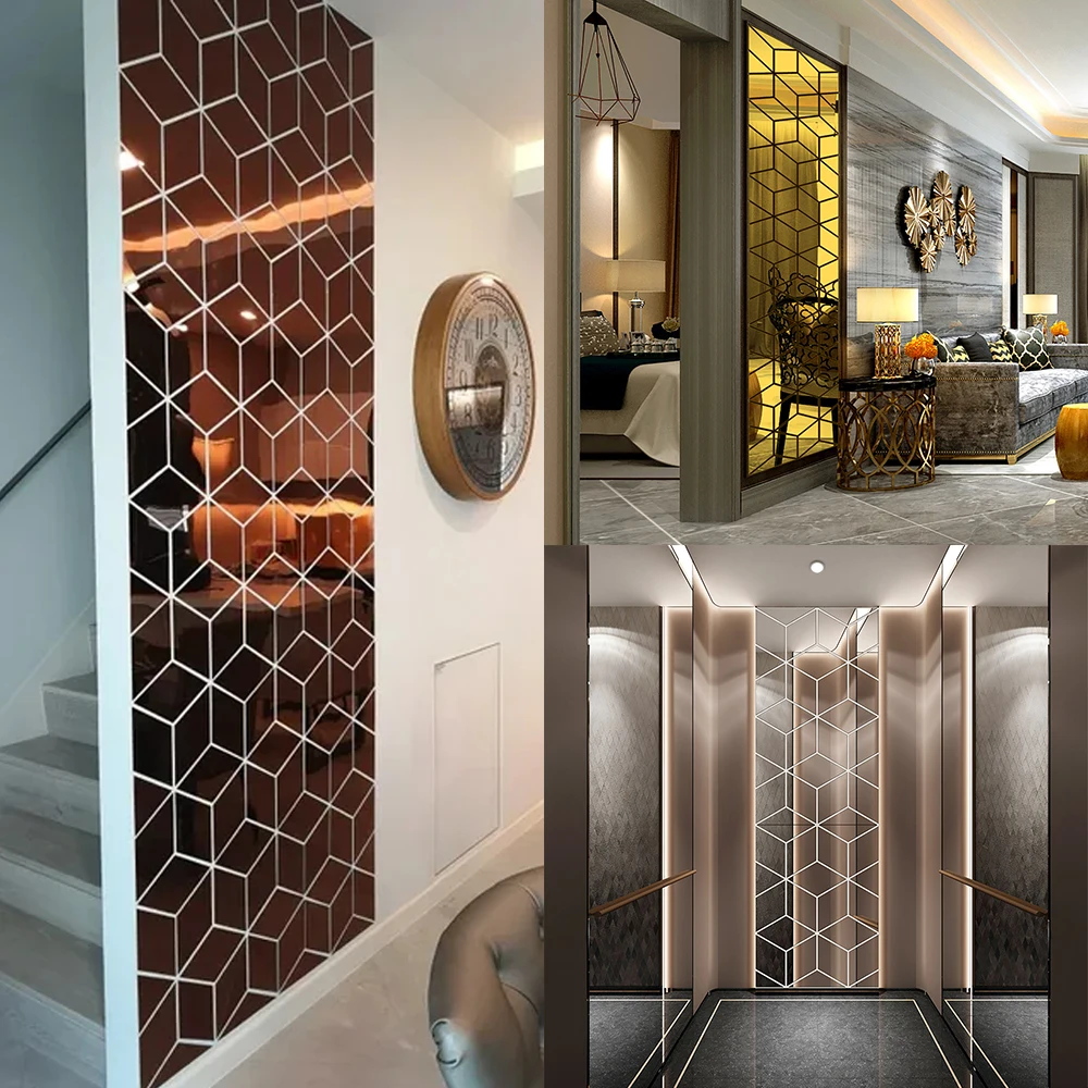8-15-28-54pcs-3D-Mirror-Wall-Stickers-Acrylic-Rhombus-Self-adhesive ...
