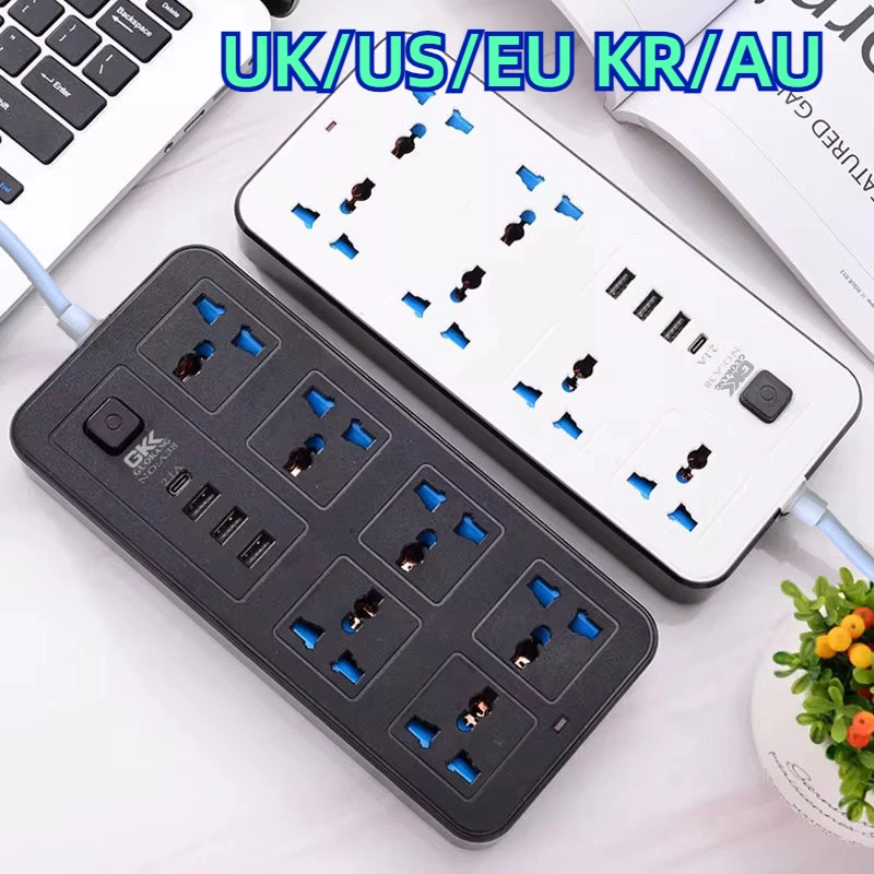 Universal Plug Power Multi Tap EU US UK AU Outlet Power Strip Extension ...