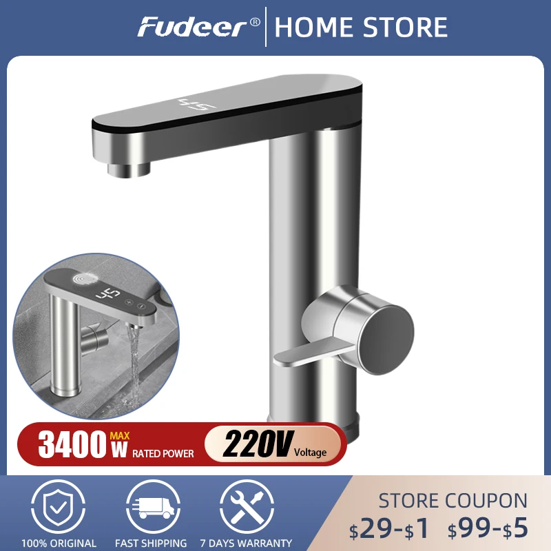 Fudeer-Instant-Electric-Water-Heater-Faucet-304-Stainless-Steel-Basin ...
