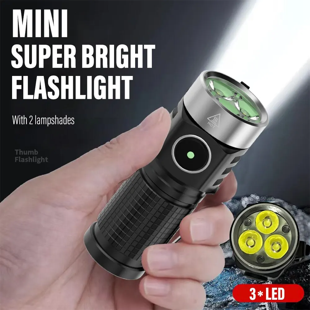 High-Power-Led-Flashlights-MINI-Camping-Torch-With-Lampshade-And-3-High ...
