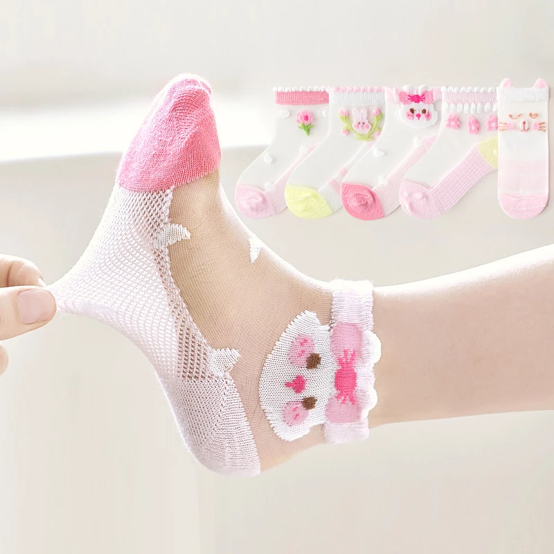 5 Pairs/Lot Summer Children Cotton Socks Boy Girl Baby Fashion Mesh ...