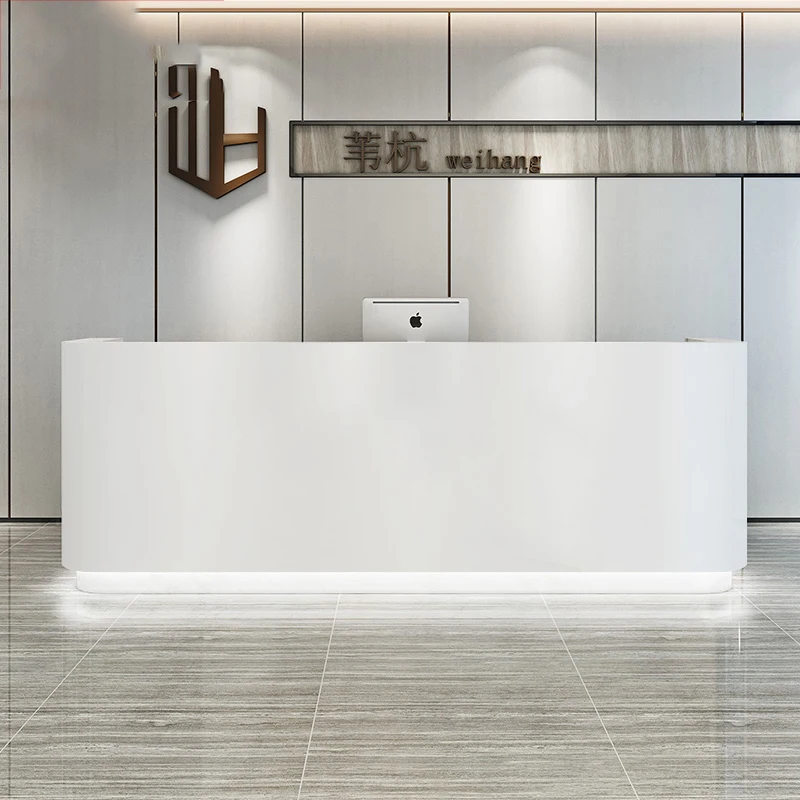 White-Modern-Reception-Desk-Cashier-Simplicity-Executive-Shop-Office ...