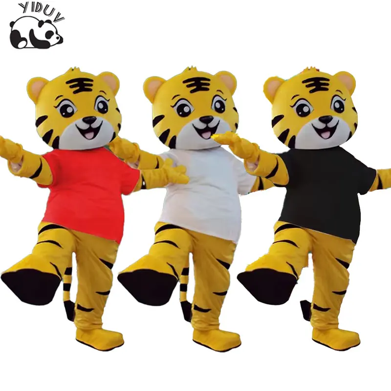 Cute Tiger Cartoon Mascot Costumes Adult Walking Plush Performance ...