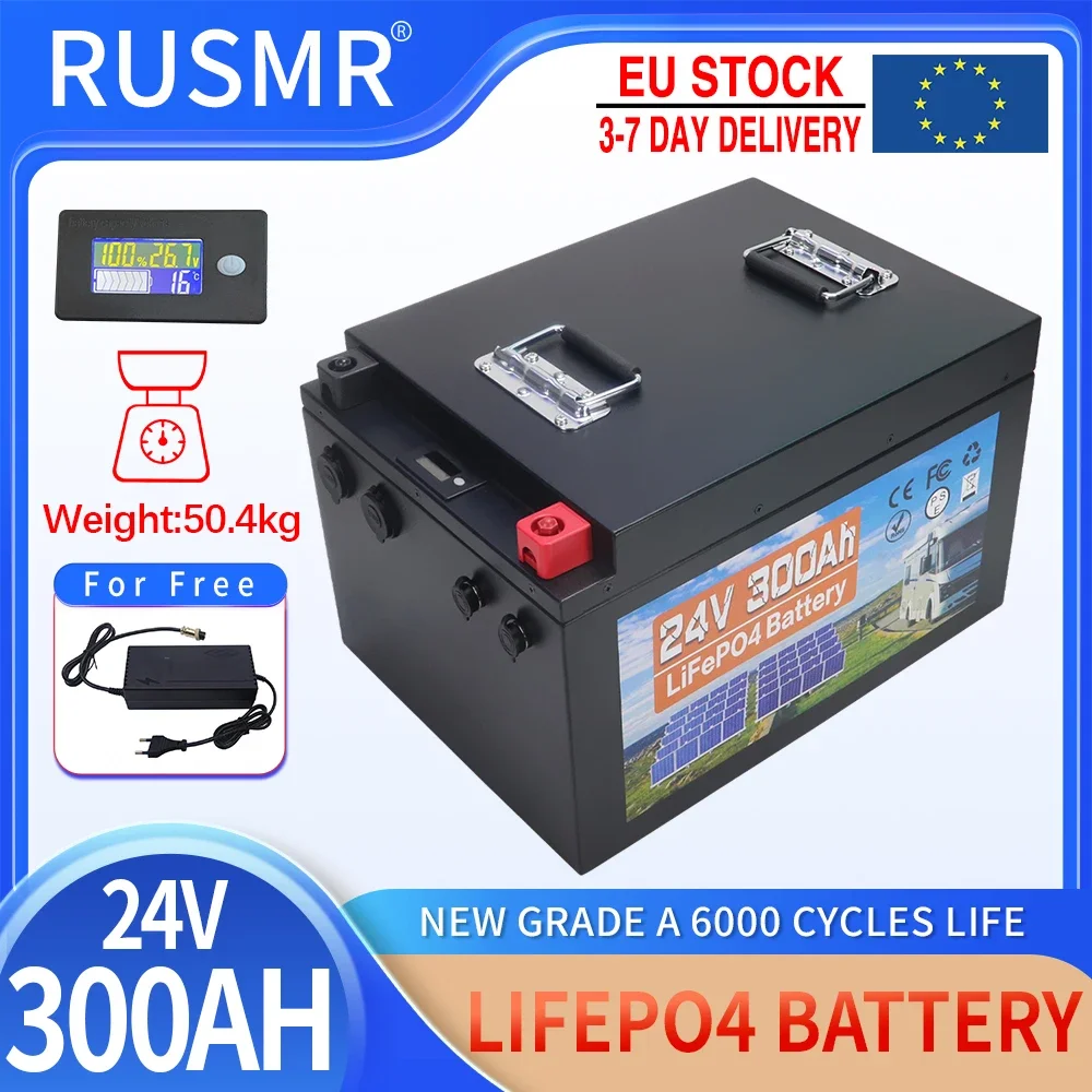 24V-100Ah-250Ah-300Ah-LiFePo4-Battery-Built-in-BMS-Lithium-Iron ...