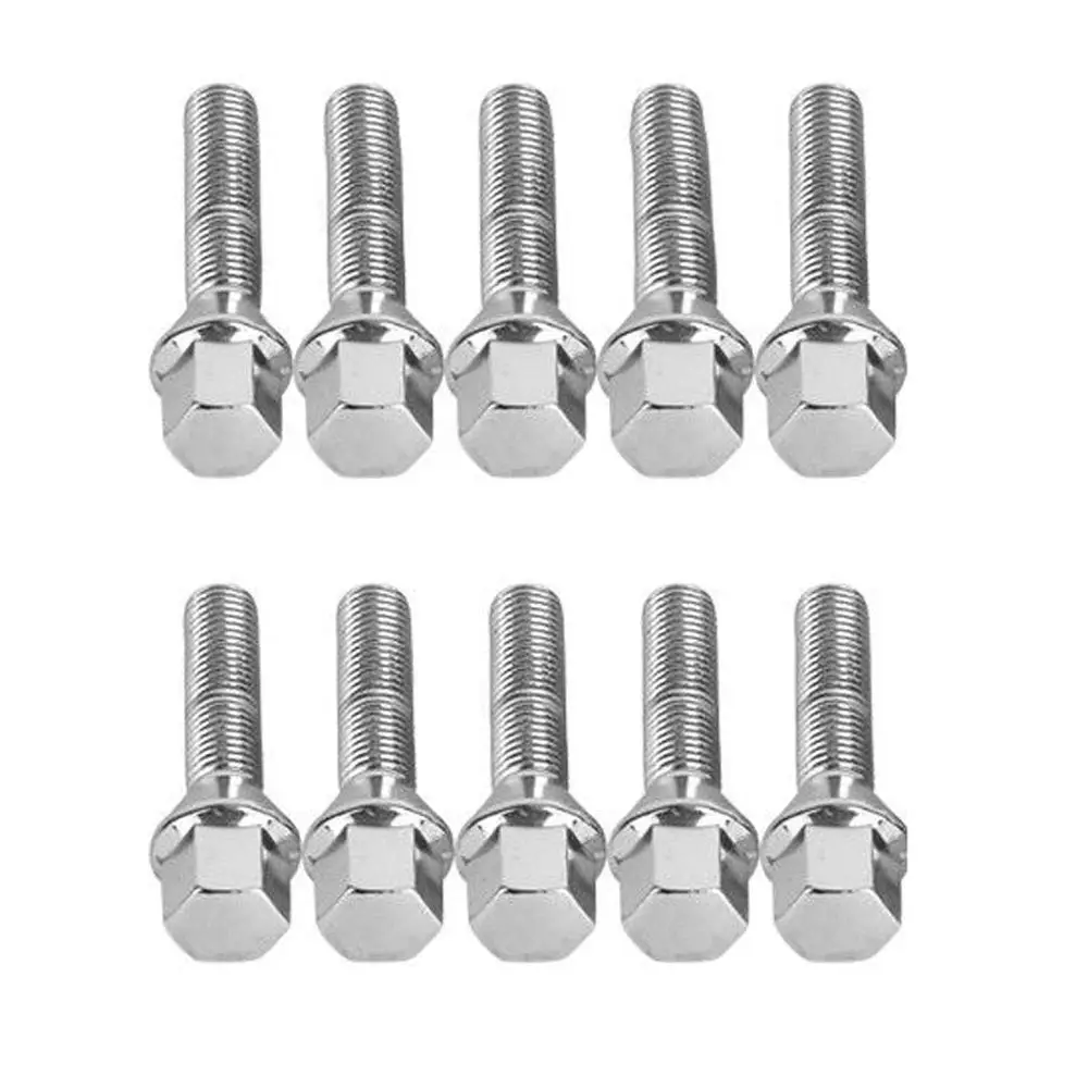 14x1-5-Extended-Silver-Lug-Bolts-For-Volkswagen-Mercedes-Sedans-Audi ...