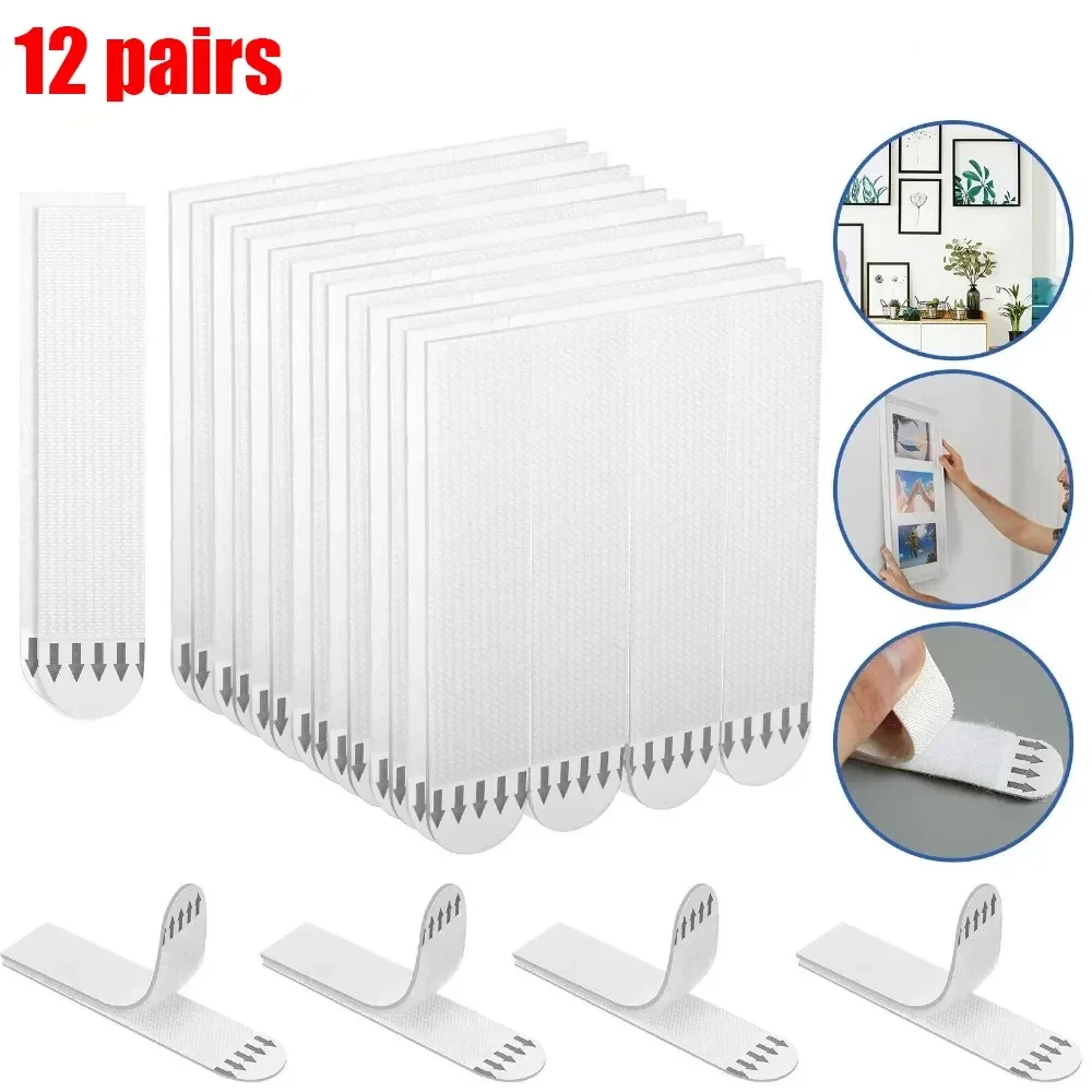 12-Pairs-Double-sided-Adhesive-Strip-Non-destructive-Hanging-Wall ...
