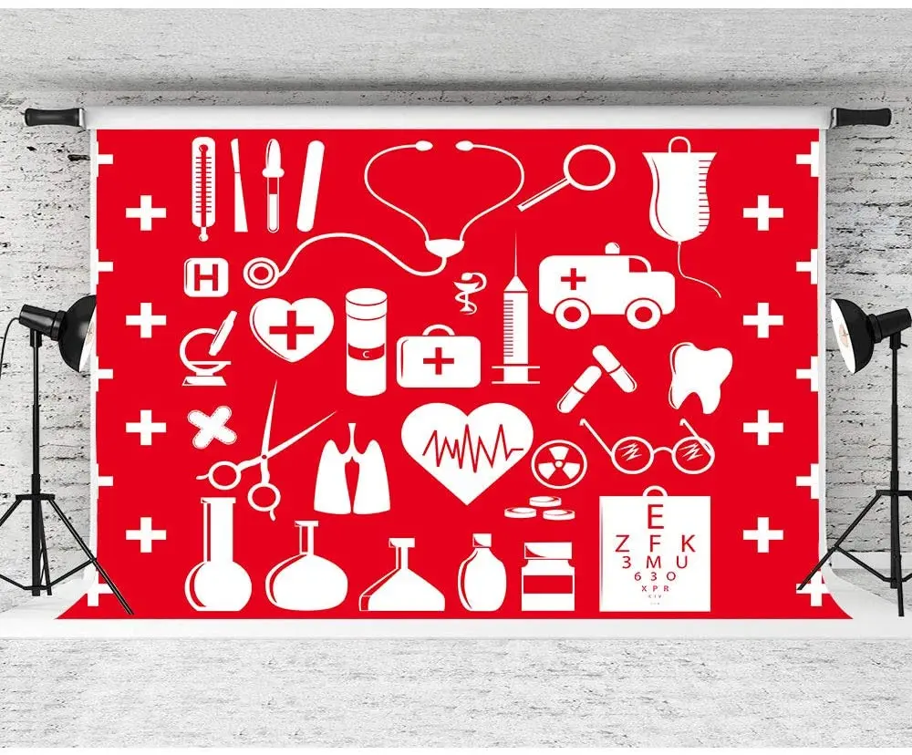 Doctor-And-Nurse-Supplies-Photography-Backdrop-Red-And-White-Cross ...