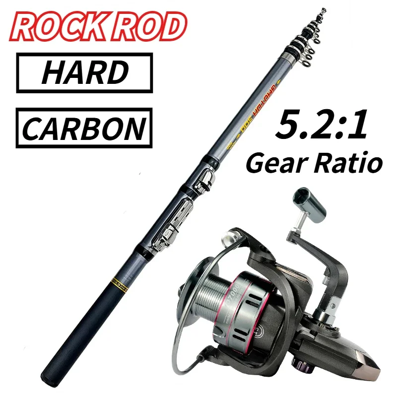 Ultralight Portable Telescopic Rock Fishing Rod Combo 1.5-3.0M Short ...