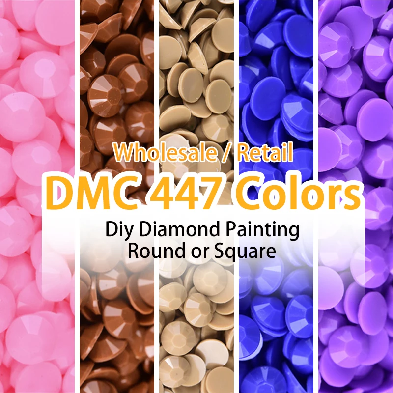 DMC-447-colors-Diamond-Painting-Accessory-Square-Round-Drills-Beads ...