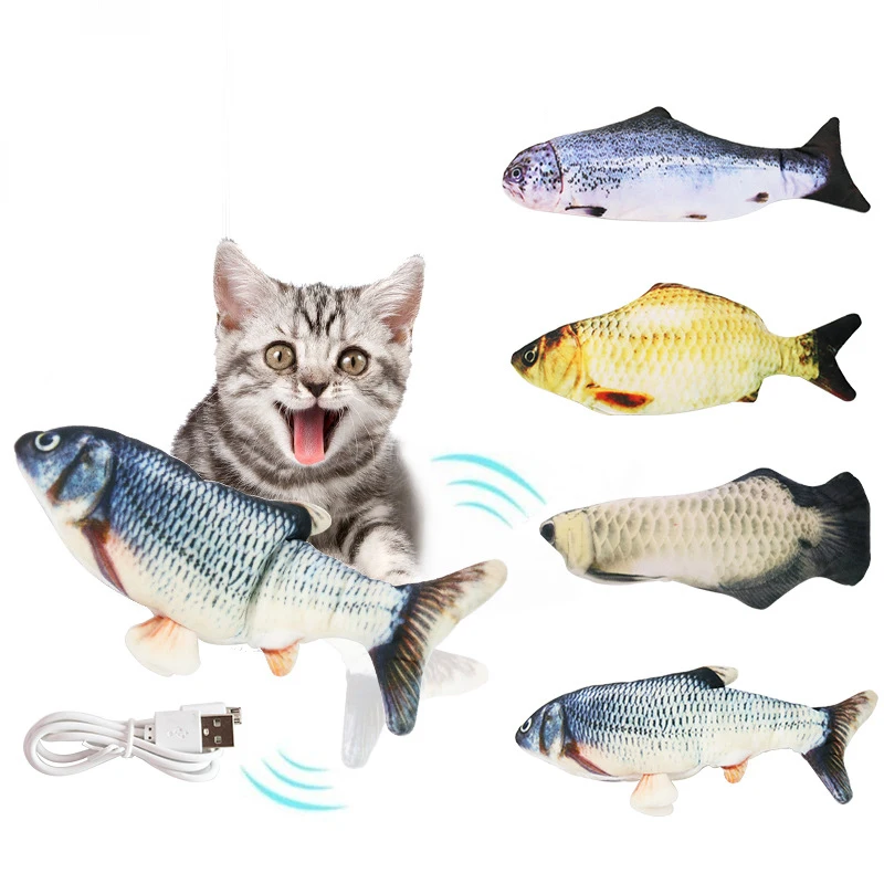 Pet Soft Plush 3d Fish Shape Cat Toy Interactive Gifts Fish Catnip Toys ...