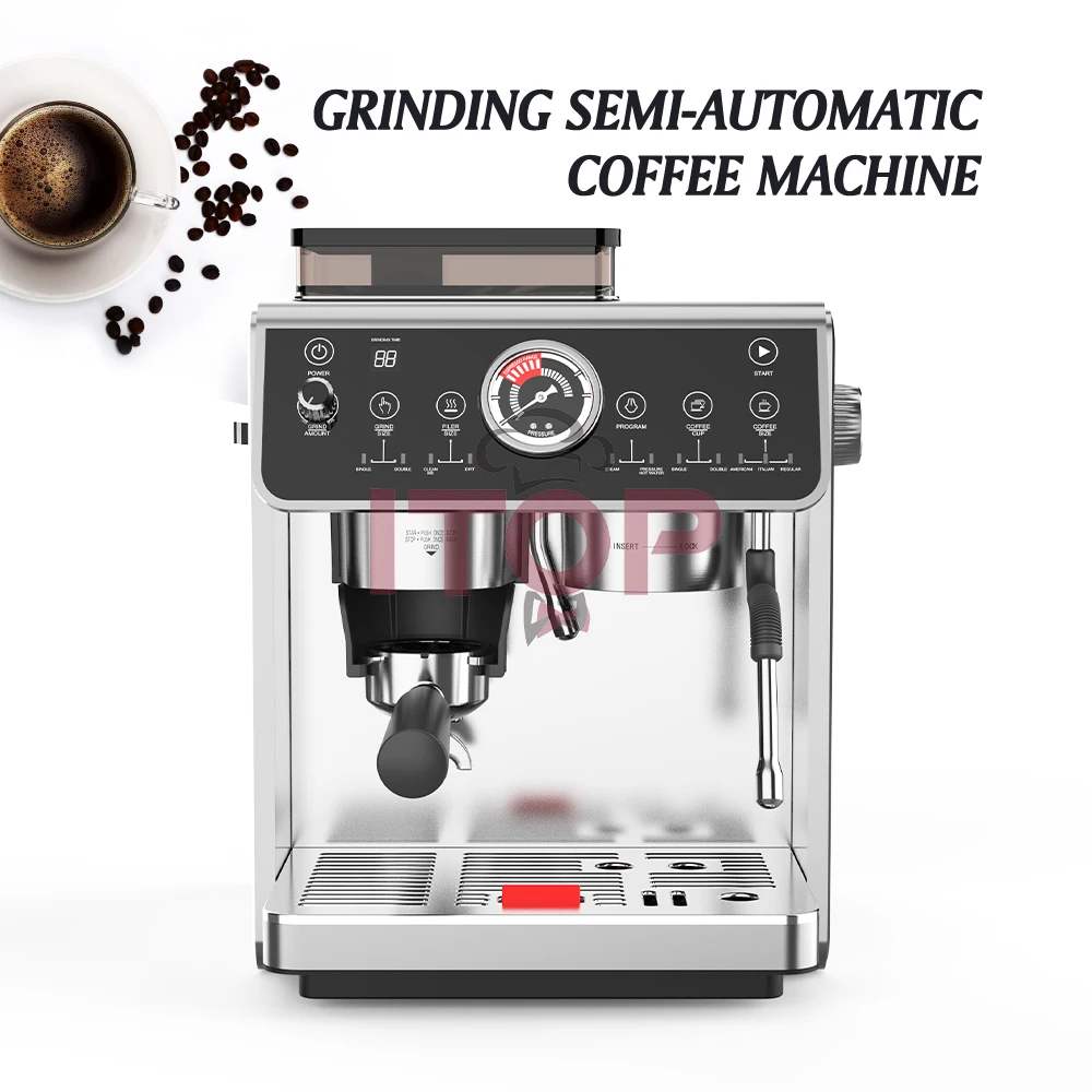 ITOP 3IN1 Automatic Coffee Machine, Grinder, Milk Forther Touch Screen ...