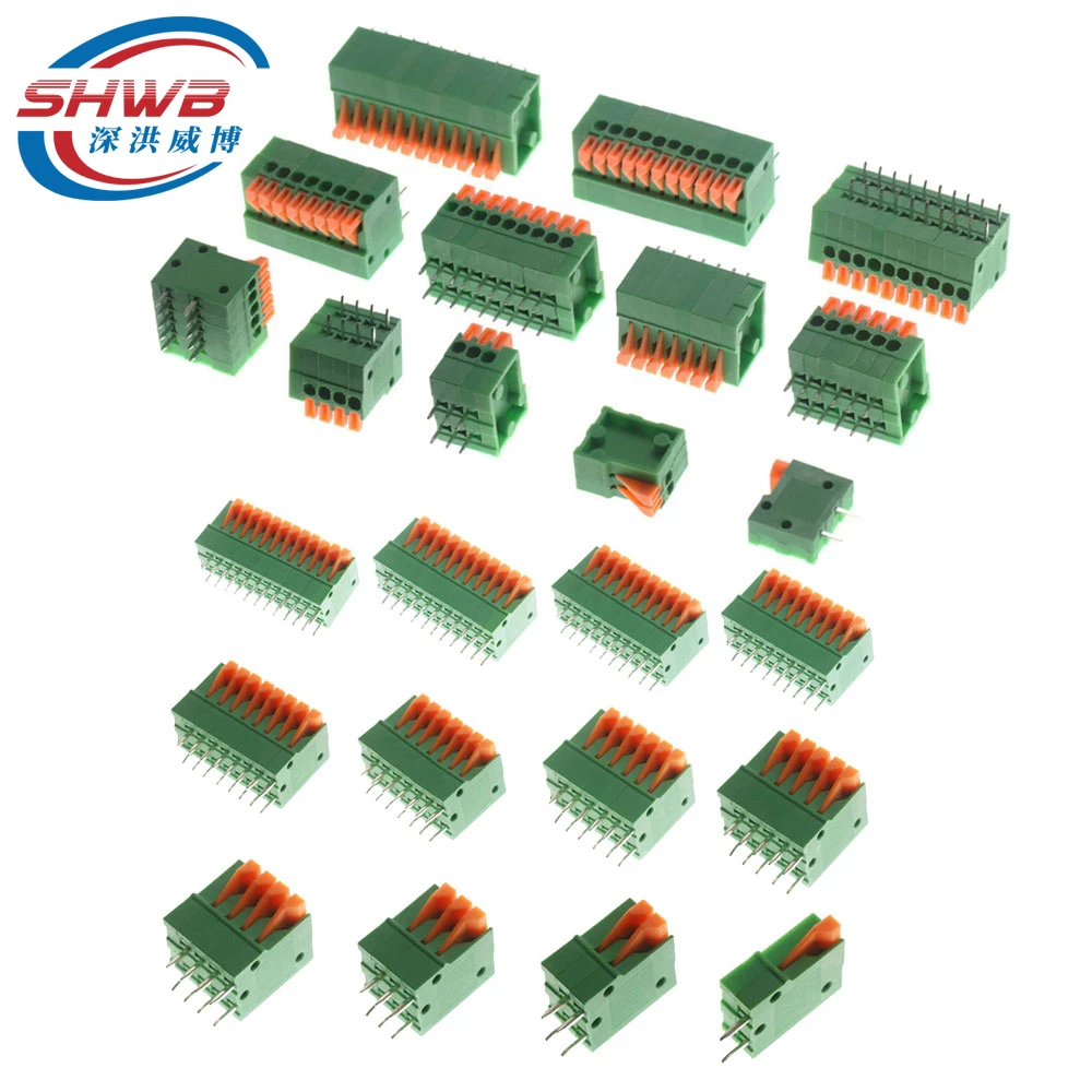 10Pcs-2-54mm-Pitch-KF141R-KF141V-Push-in-Spring-Screwless-Terminal ...