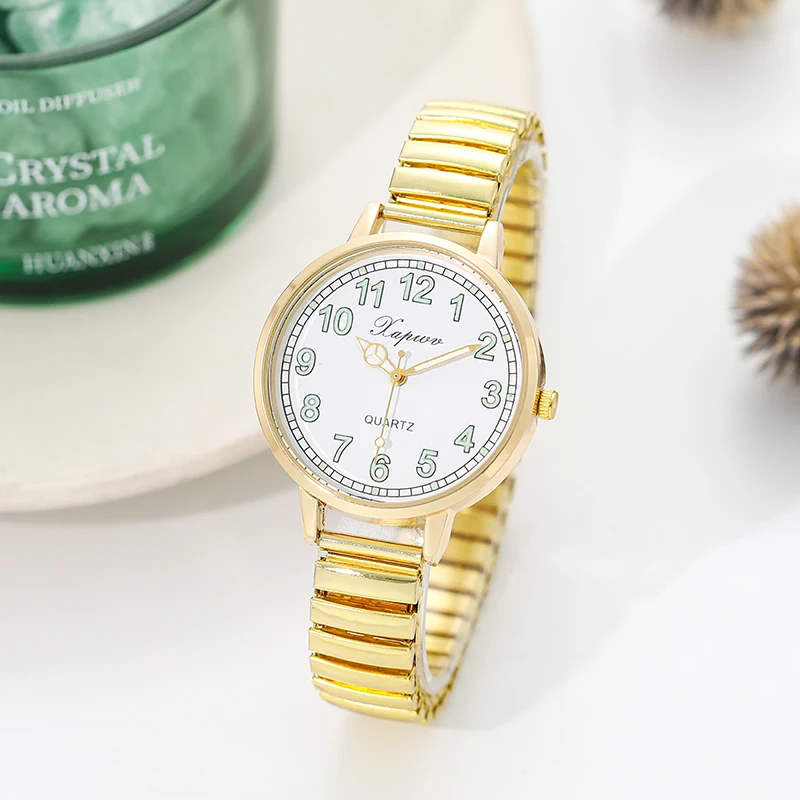 Fashionable Arabic Numeral Women's Watch Elastic Band Quartz Watch ...