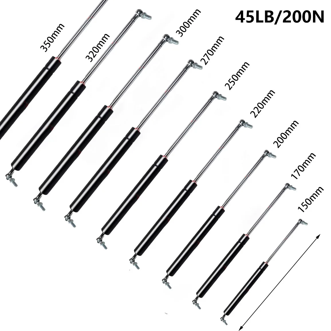 1PC-200N-45LB-Gas-Struts-with-Ball-Joint-Ends-Shock-Absorbers-Gas ...