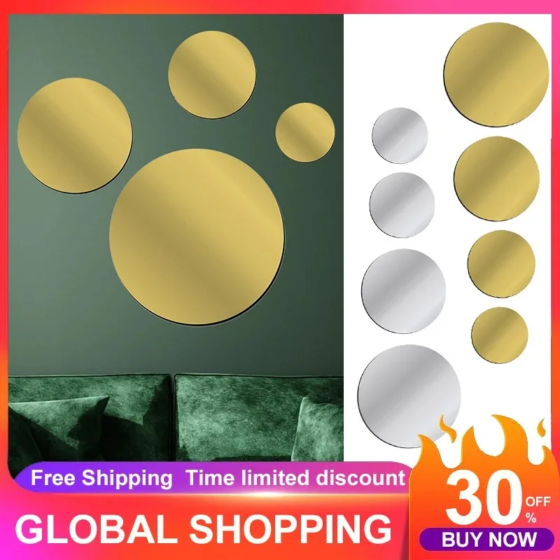 10-30cm-Round-Mirror-Sticker-Self-adhesive-Bathroom-Decor-3D-Acrylic ...