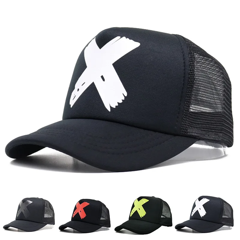 Summer Men's Mesh Net Baseball Cap Outdoor Sport X Letter Snapback Caps ...
