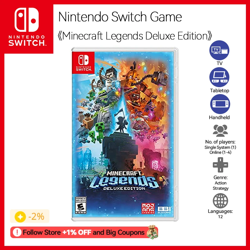 Nintendo Switch Minecraft Legends Deluxe Edition Cartão de Jogo ...