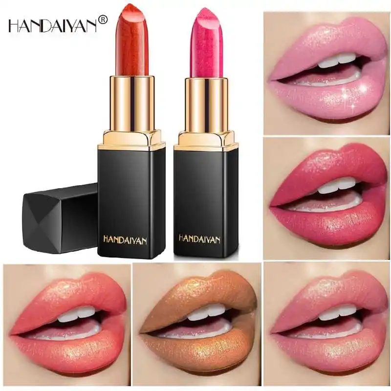 Handaiyan pintalabios con purpurina, lápiz labial brillante con perlas ...