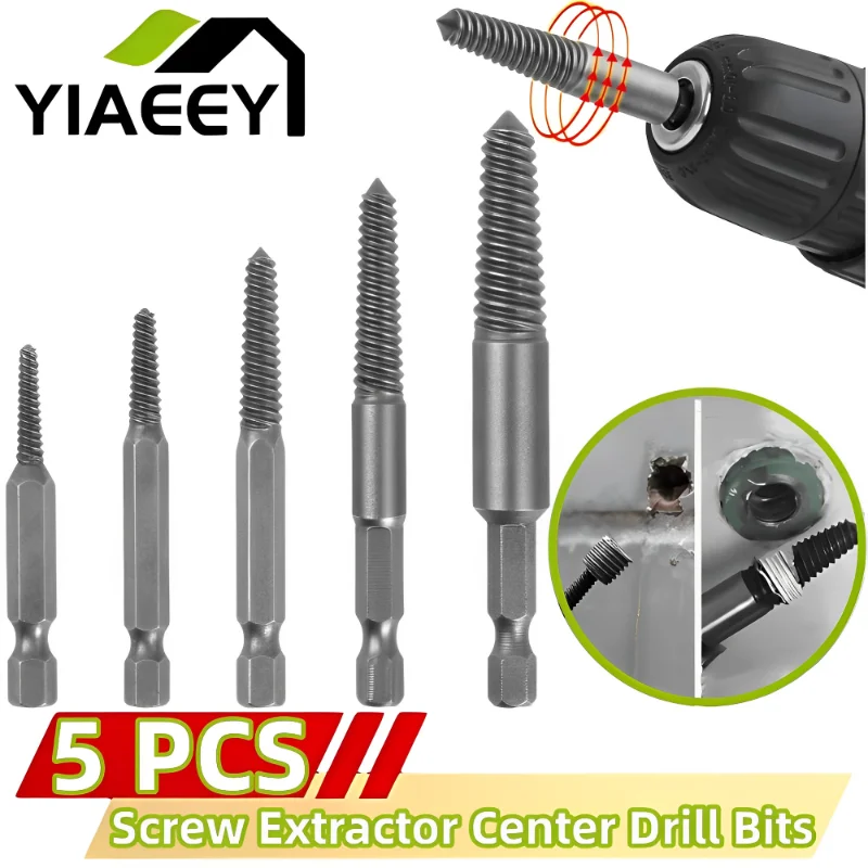 5pcs-Screw-Extractor-Center-Drill-Bits-Guide-Set-Broken-Damaged-Bolt ...