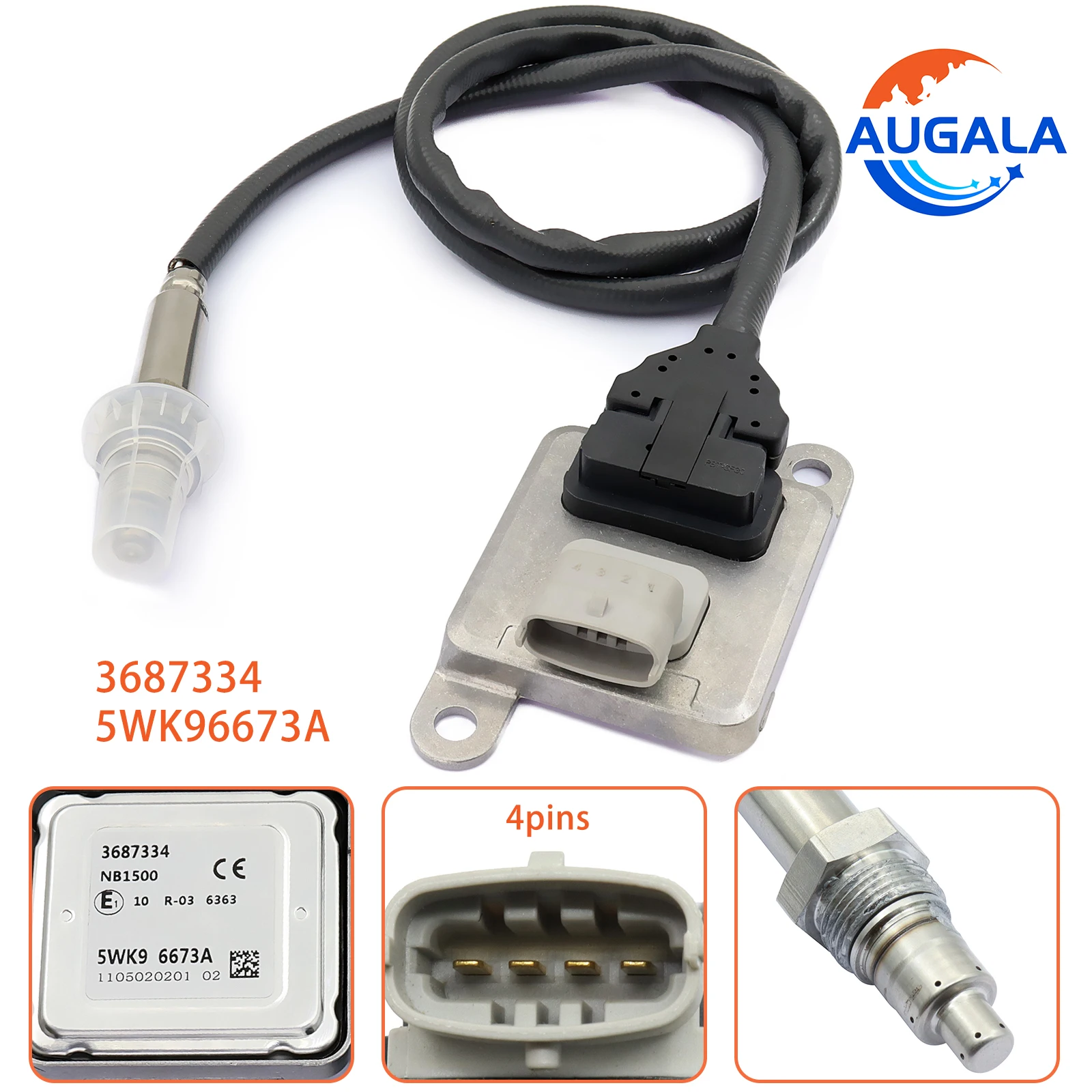 AUGALA-Nitrogen-Oxide-Sensor-NOx-Sensor-5WK96673A-3687334-For-2013-18 ...