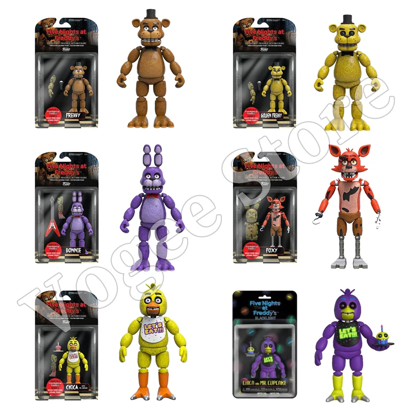 Figurines-FNAF-Blacklight-Bonnie-Fcedar-Chica-DDY-FROSTpunAction-Figure ...