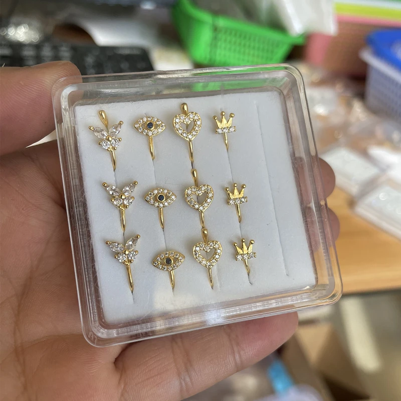 Fake-Nose-Ring-CZ-African-Nose-Cuffs-for-Non-Pierced-Nose-18K-Gold ...