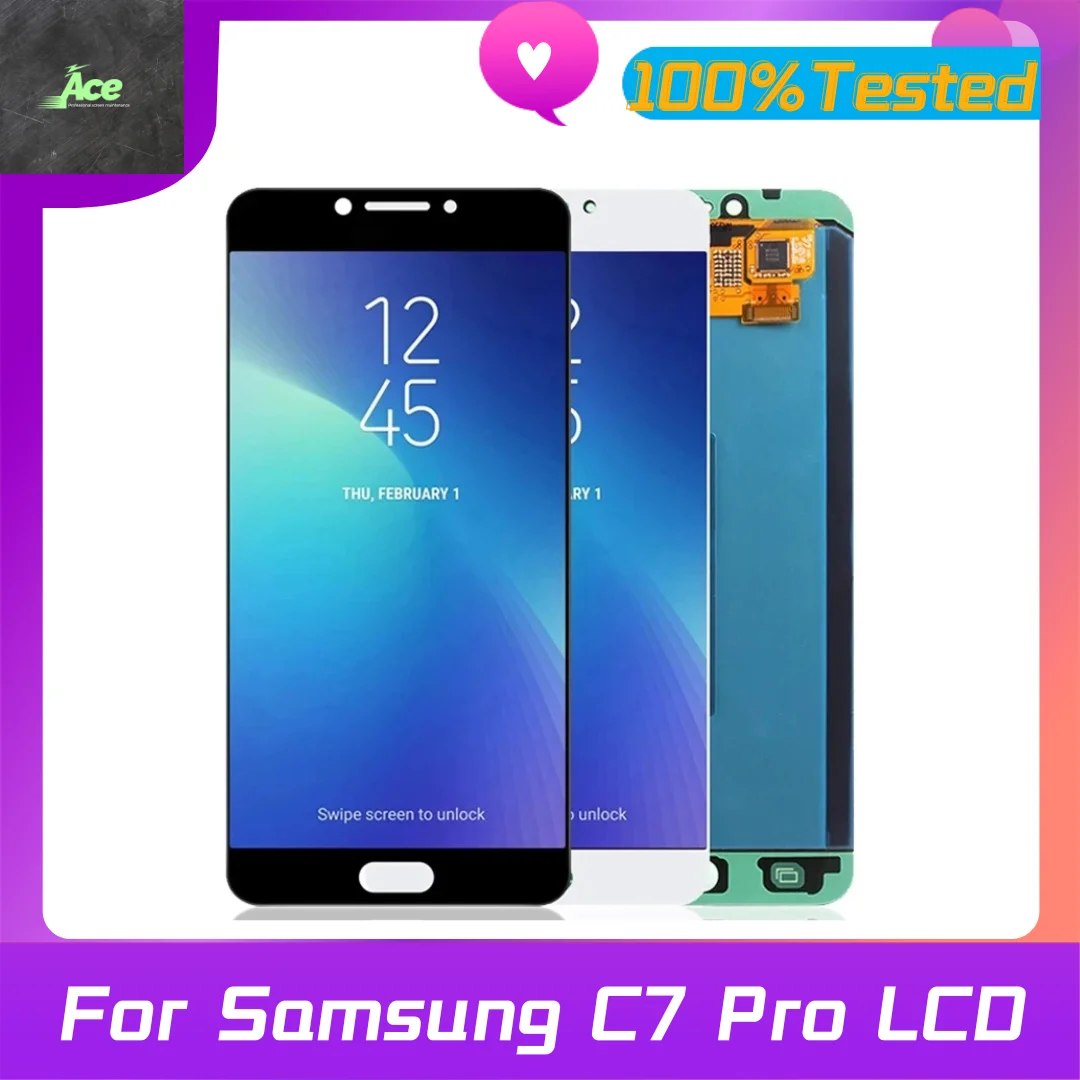 AMOLED Screen for Samsung Galaxy C7 Pro Lcd Display Digital Touch ...