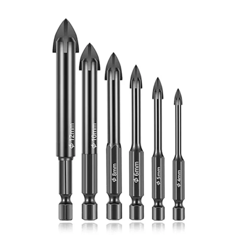 6-Pcs-Set-Cemented-Carbide-Cross-Hex-Drill-Bits-Set-Professional-Glass ...