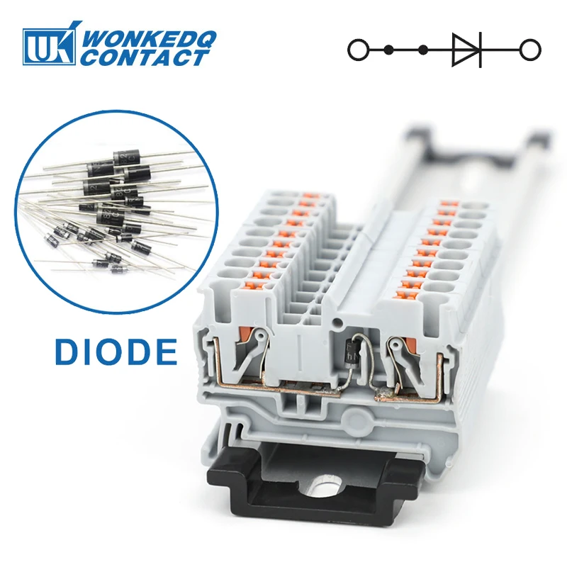 Diode-Terminal-Block-Din-Rail-1N4007-1A-1200V-2-5mm-Cable-Wiring ...