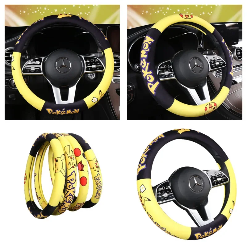 Pokemon Pikachu 38cm Car Steering Wheel Cover Korea Cartoon Animation ...