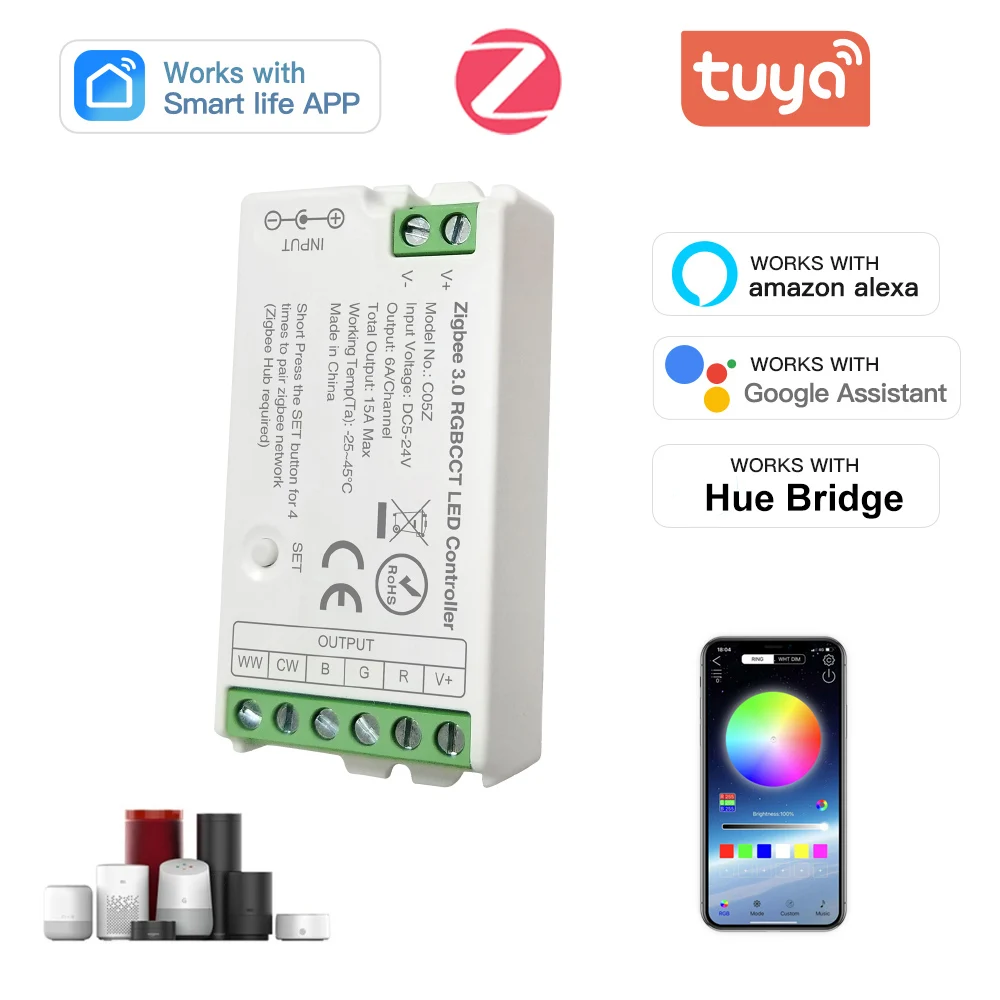 ZigBee-LED-Controller-Tuya-Smart-APP-Control-CCT-RGB-RGBW-Strip-Dimmer ...