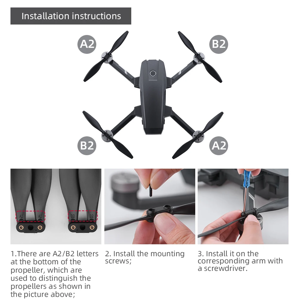 Propeller fur Heiligen Stein HS720 720E Drone Folding Klingen Ersatz Requisiten Quick Release Flugel Zubehor AliExpress