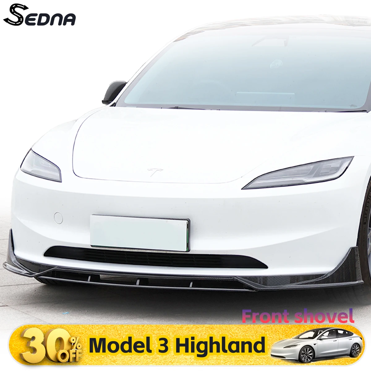 Tesla-Model-3-Highland-4-Piece-Front-Lip-Spoiler-Kit-Sport-Splitter ...