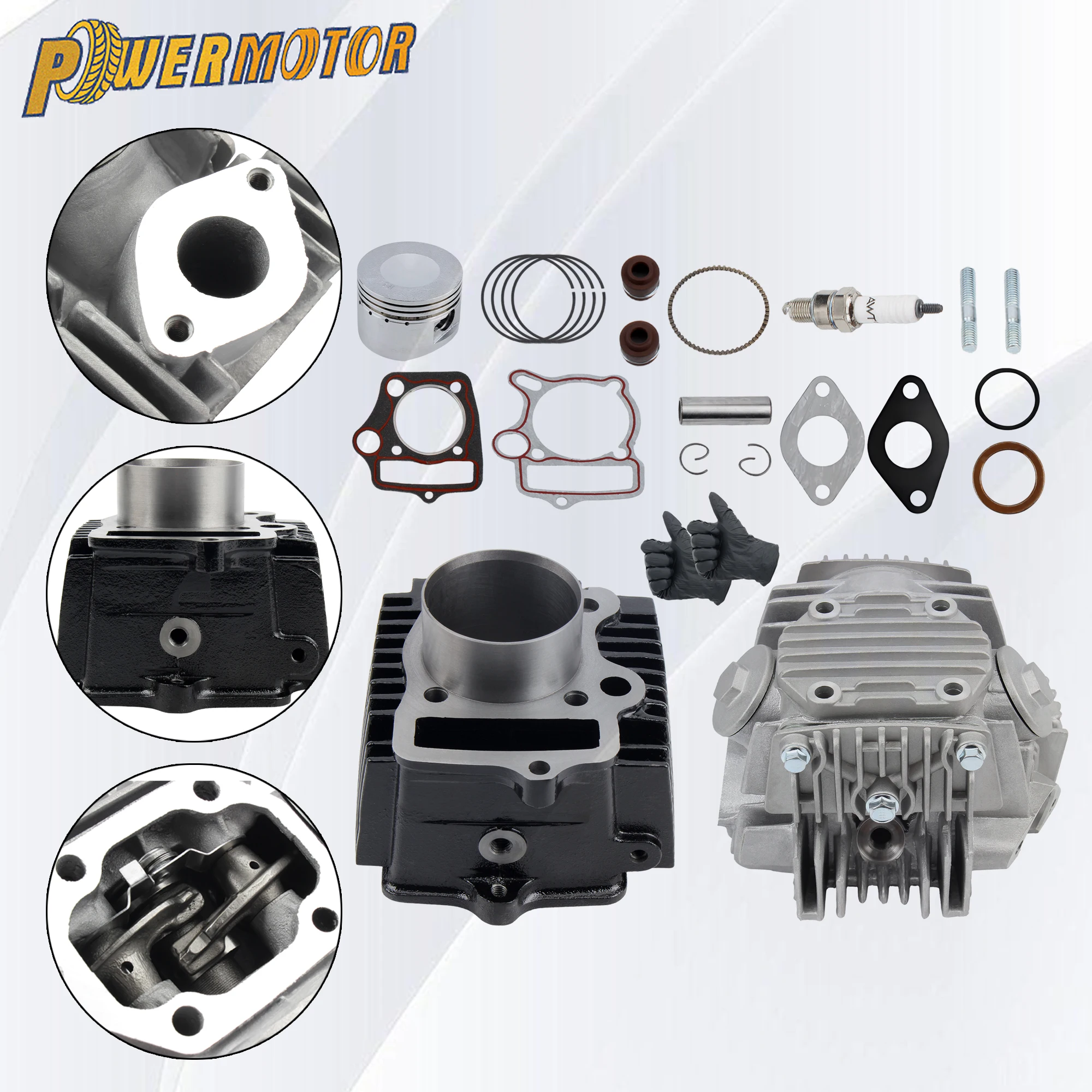 110cc Motorcycle Cylinder Barrel Head Piston Kit For Italika FT110 ...