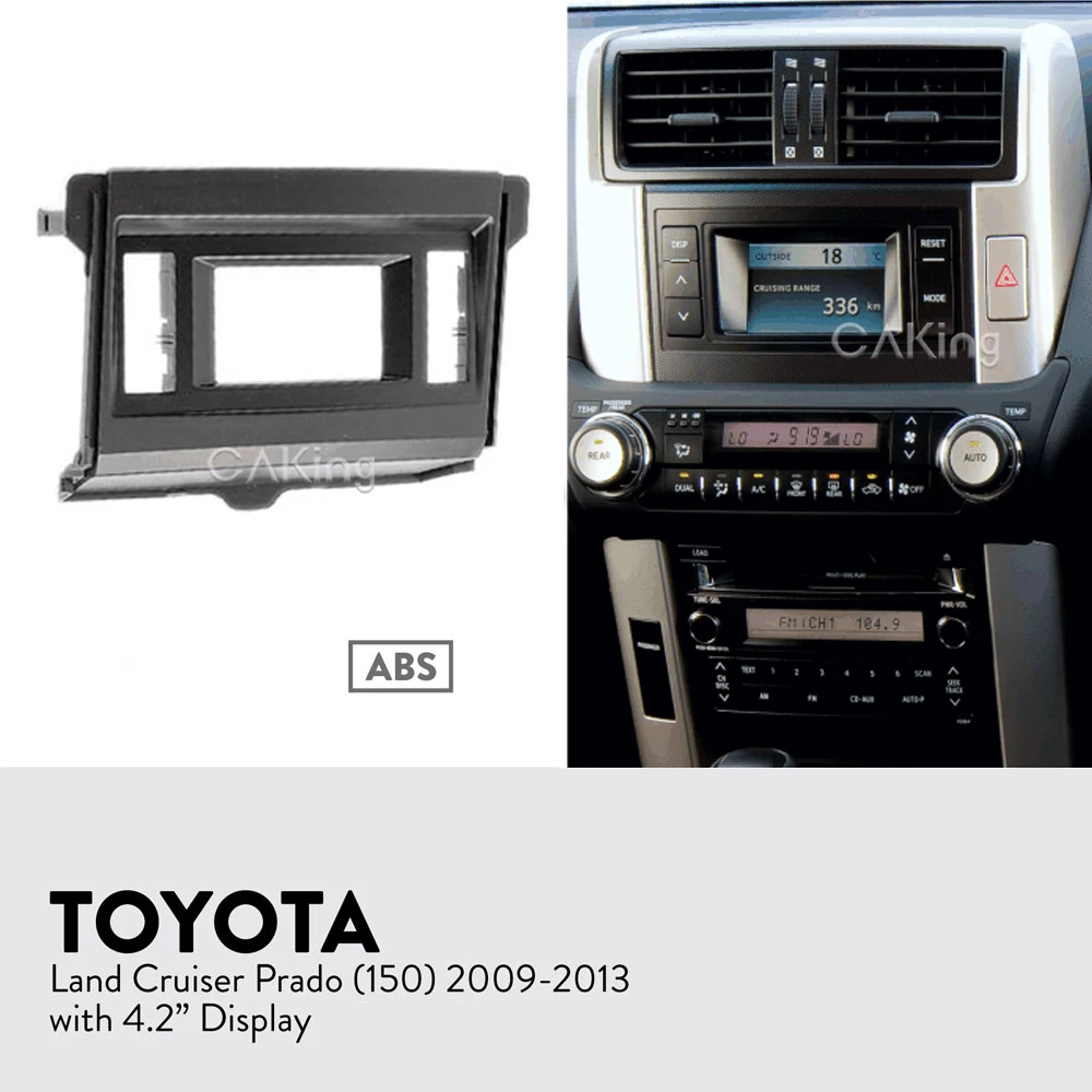 Car MID Facia For Toyota Prado GXL 2009-2013 Fascia Panel Dash Kit ...