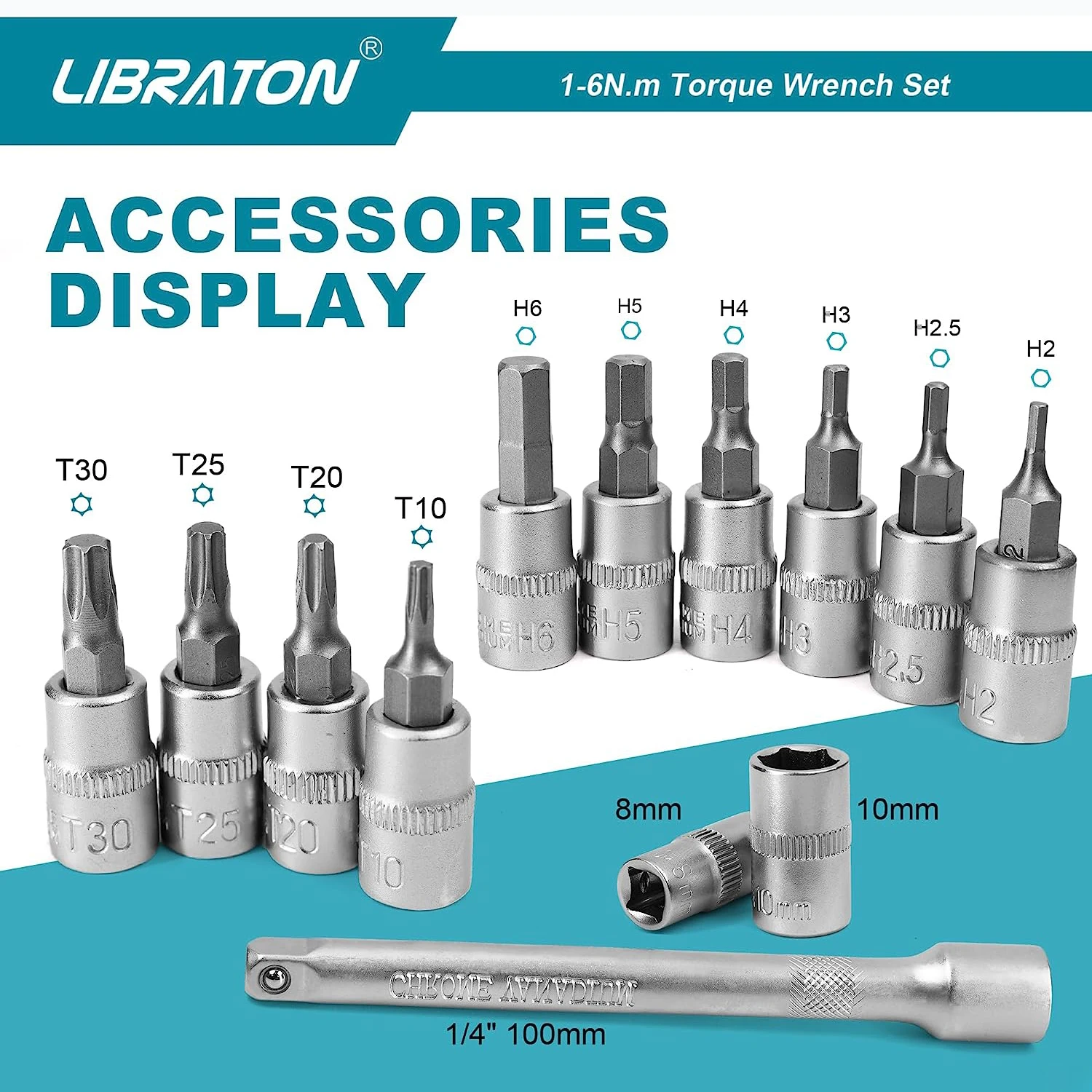 Libraton Bike Torque Wrench 1 4 1 6nm 0.05 Nm Micro Drive Click Torque Wrench Set Hex Torx star Bit Sockets Extension Bar Wrench AliExpress
