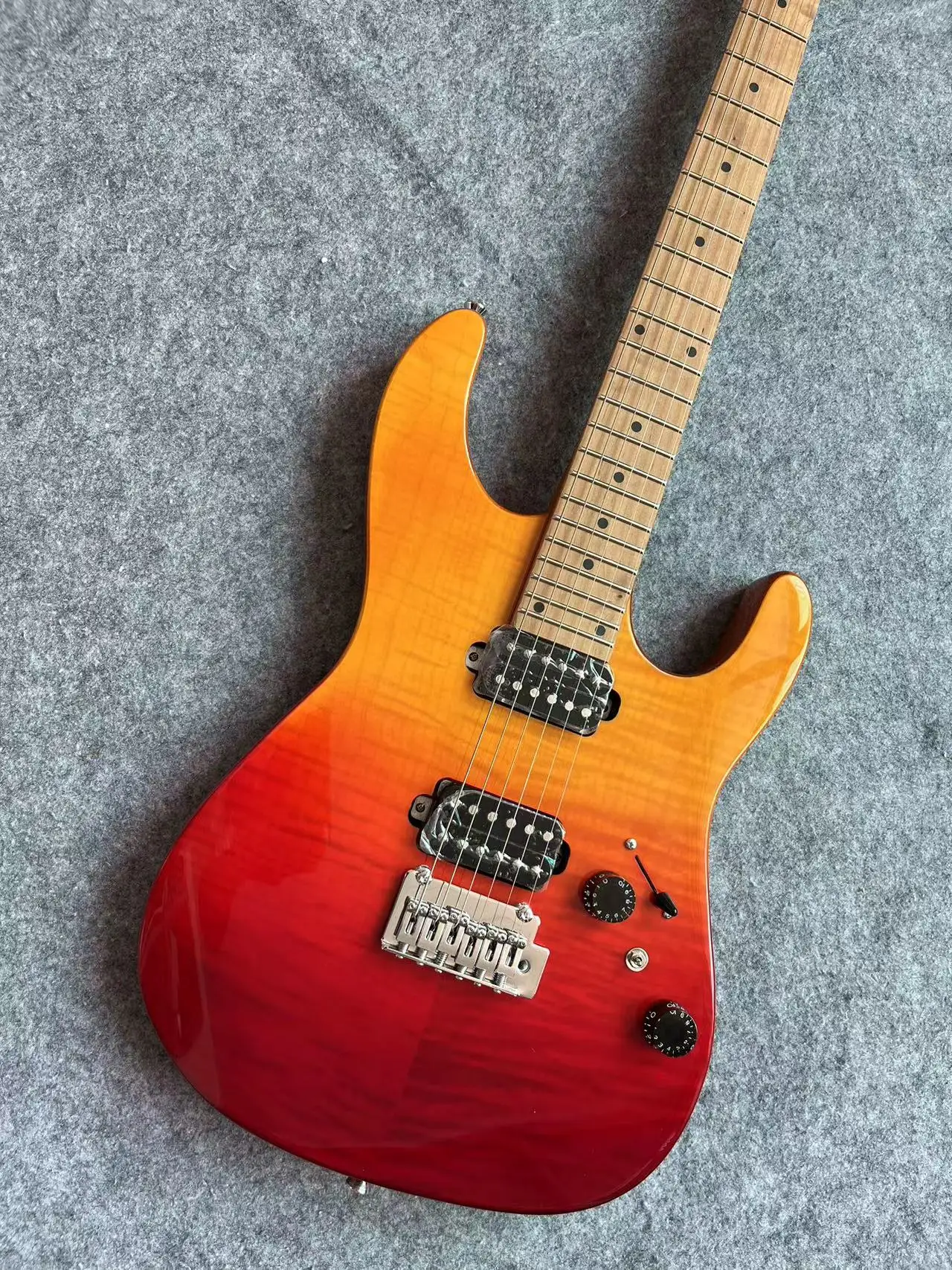 Electric-guitar-factory-customized-maple-neck-peach-blossom-heart-body ...