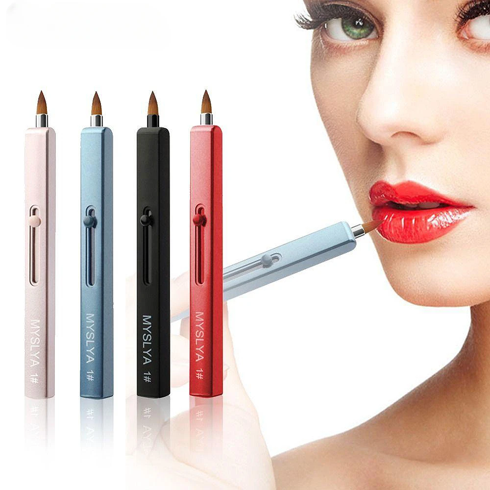 NEW-Creative-Retractable-Lip-Brush-with-Lid-Mini-Portable-Lipstick ...