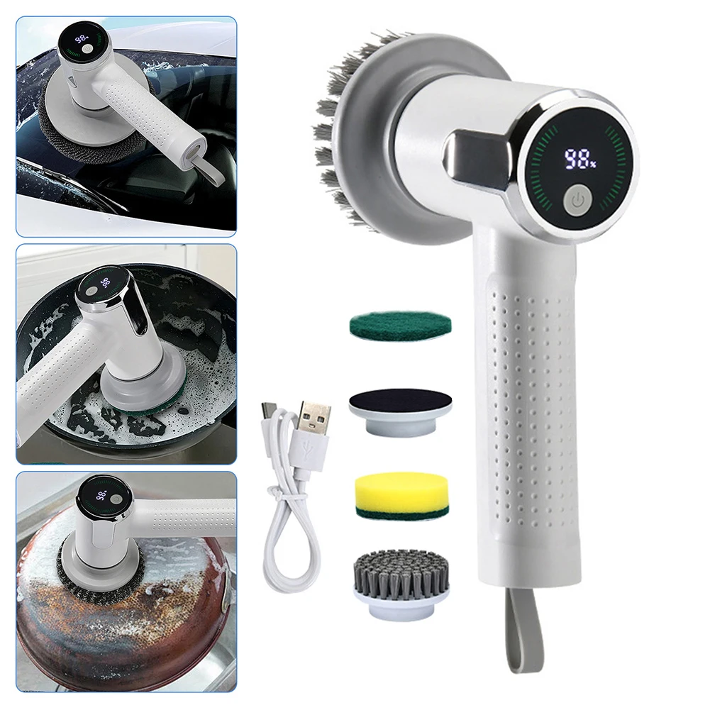 4 in 1 Electric Cleaning Brush Replaceable Brush Heads,Electric Spin ...