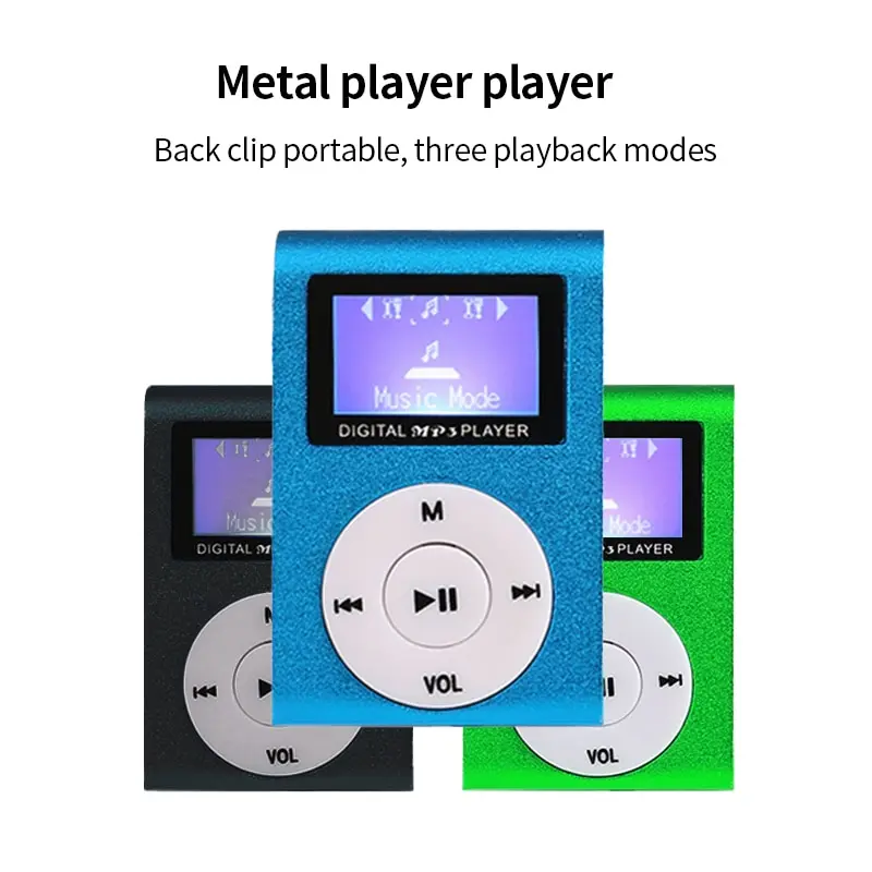 Metal Clip with Screen MP3 Music Player Mini Portable Clip MP3 Student ...
