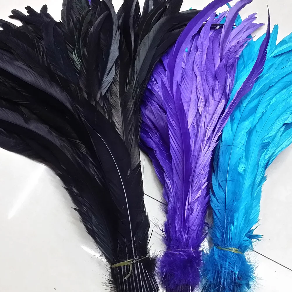 Plumas-blancas-de-cola-de-gallo-para-manualidades-Natural-de-25-40CM ...