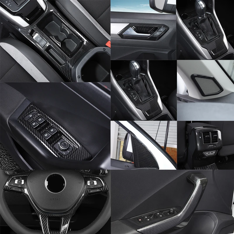 For Volkswagen Vw T-roc T Roc Troc 2017-2021 Abs Carbon Fiber Interior ...